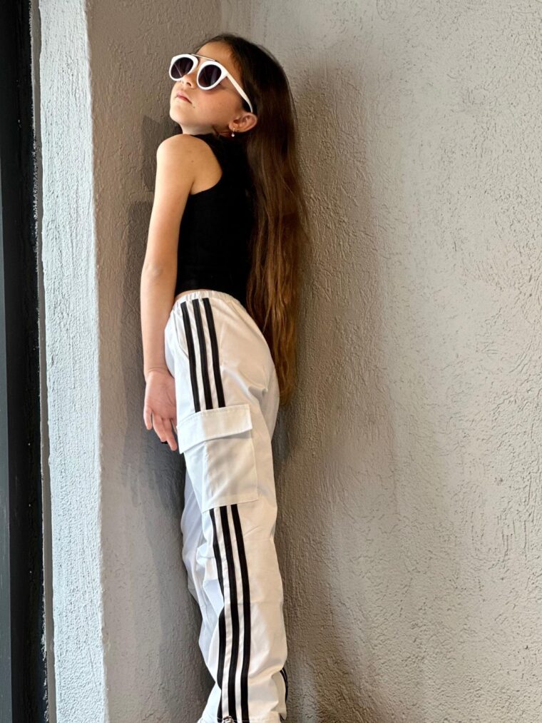 דגמ"ח פסים בצבע לבן 2-18 MISS KIDS - Dorin Tabib